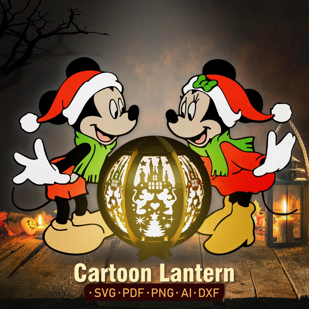 Christmas Mouse Cute Lantern SVG for Cricut, Christmas Shadow Box ...