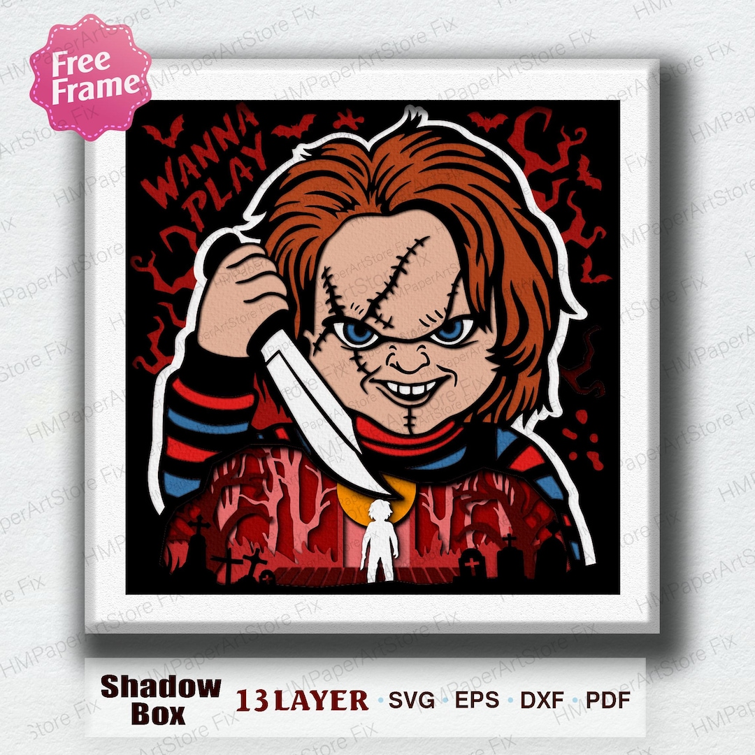 Horror Shadow Box SVG File, Creepy Doll Horror Layered Paper Cut ...