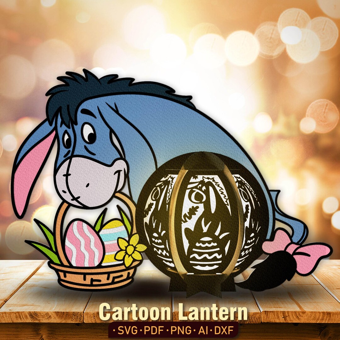 Easter Eeyore Lantern Digital File | Cartoon Character Lantern Easter ...