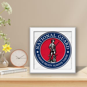 Army National Guard Shadow Box Svg, United States National Guard 3D Box ...
