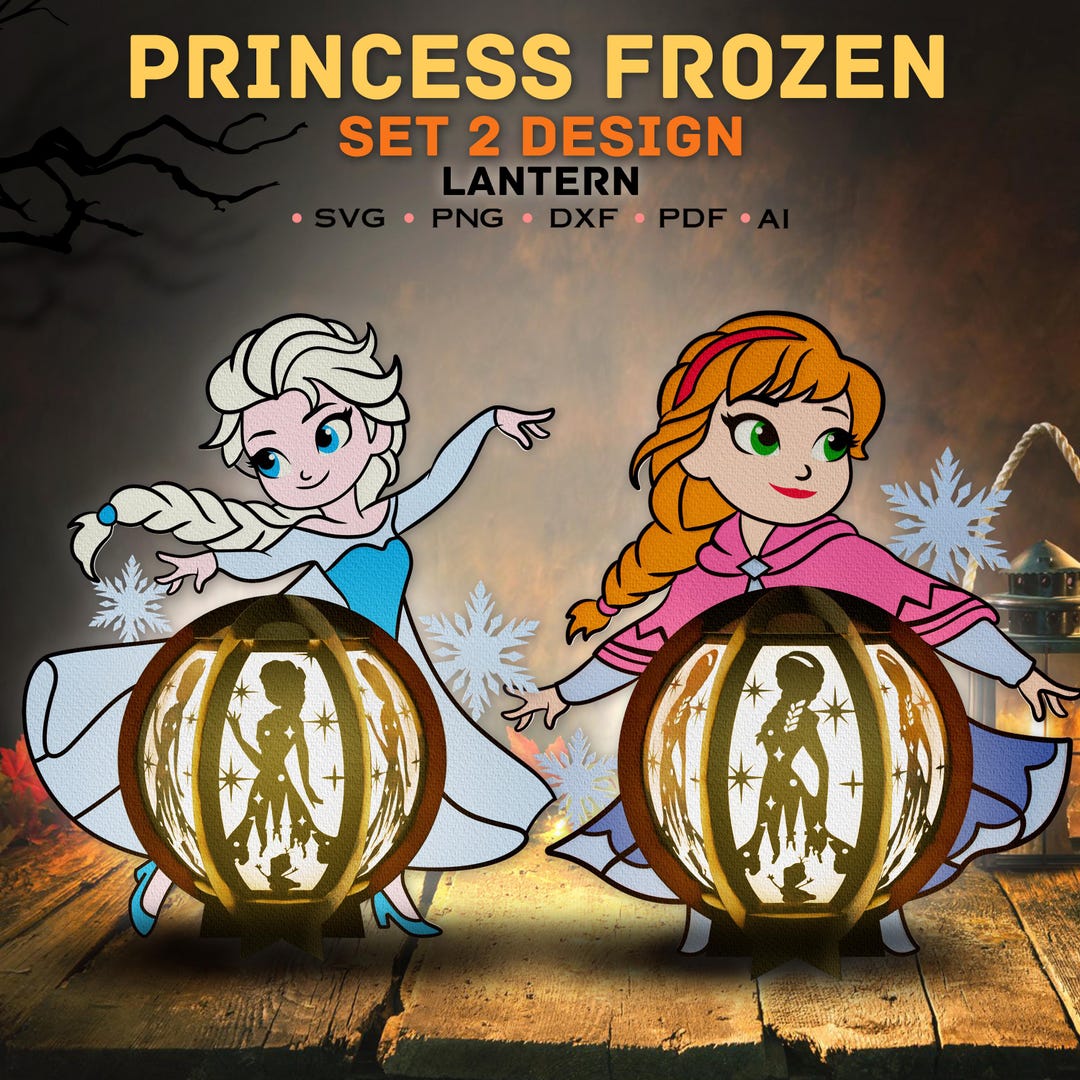 Bundle Cartoon Character Lantern SVG for Cricut,princess Lantern Svg ...