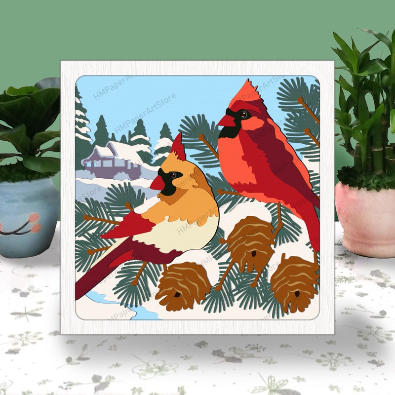 Cardinal Shadow Box - Etsy