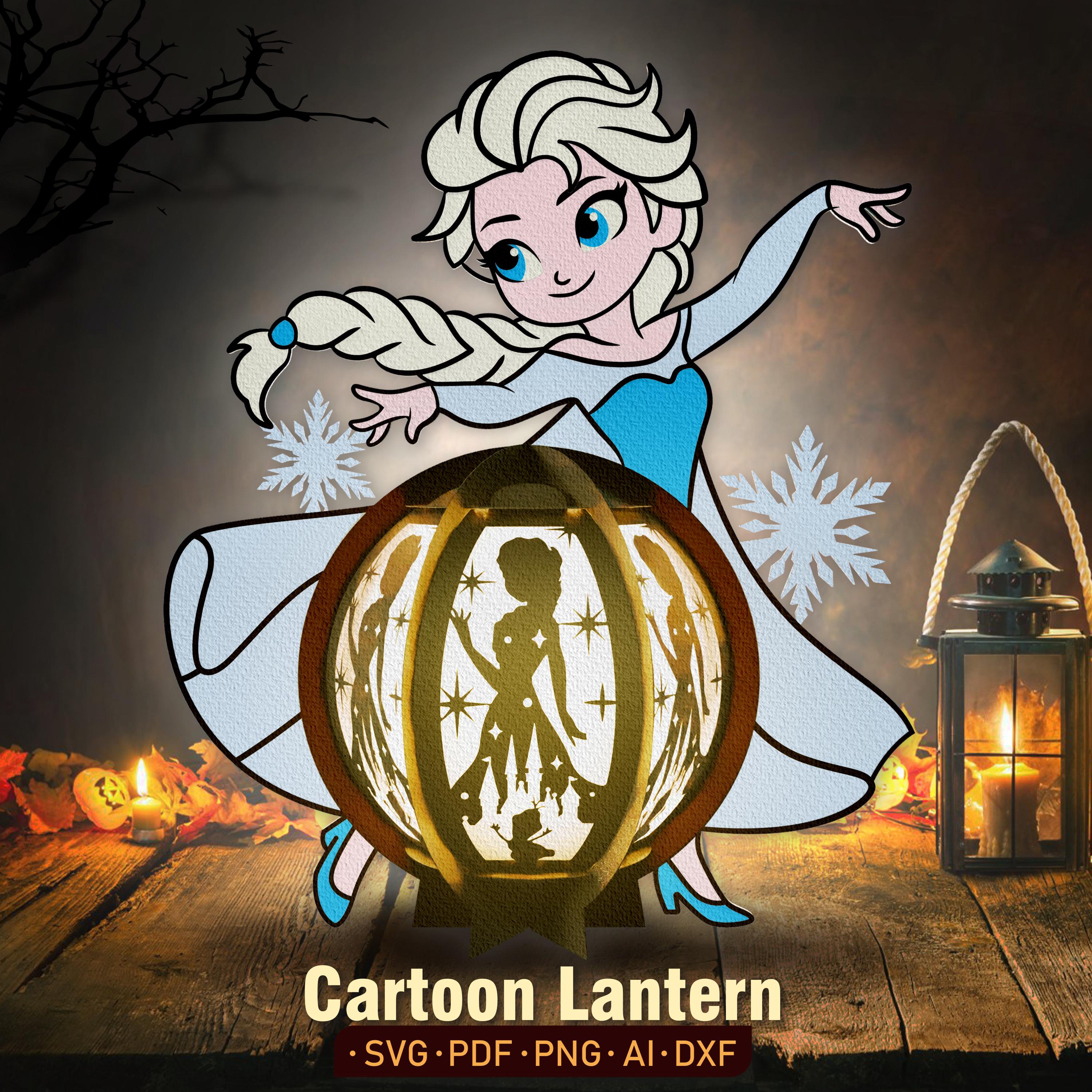 Bundle Cartoon Character Lantern SVG for Cricut,princess Lantern Svg ...