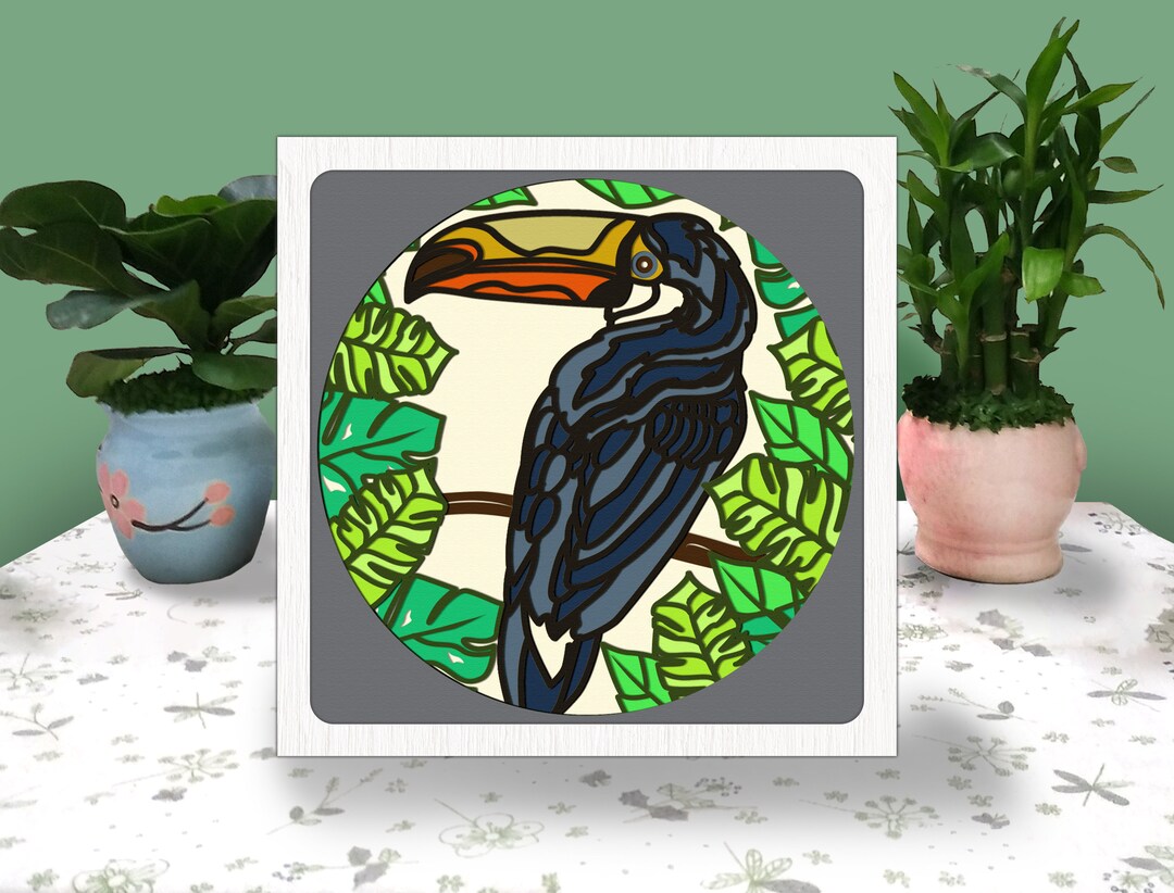 Toco Toucan Summer 3D Box Paper Cut Light Box Svg,hawaiian Shadow Box ...