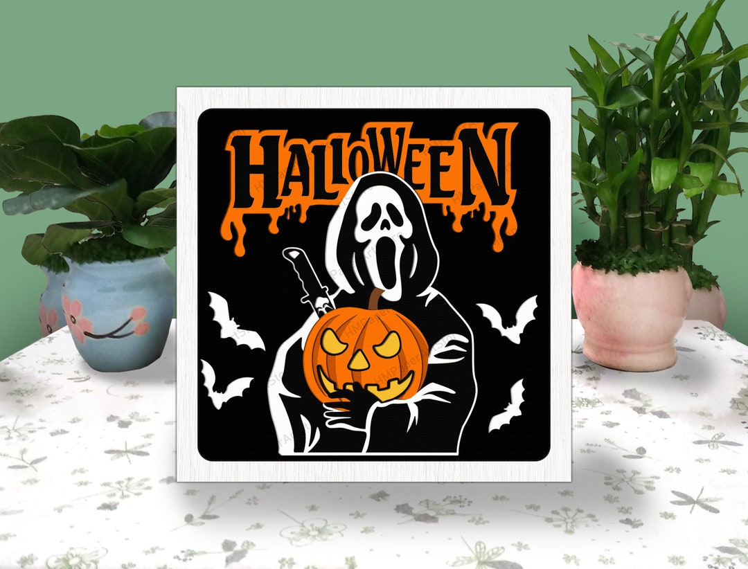 Horror Character Halloween 3D Box Paper Cut, Horror Character Light Box ...