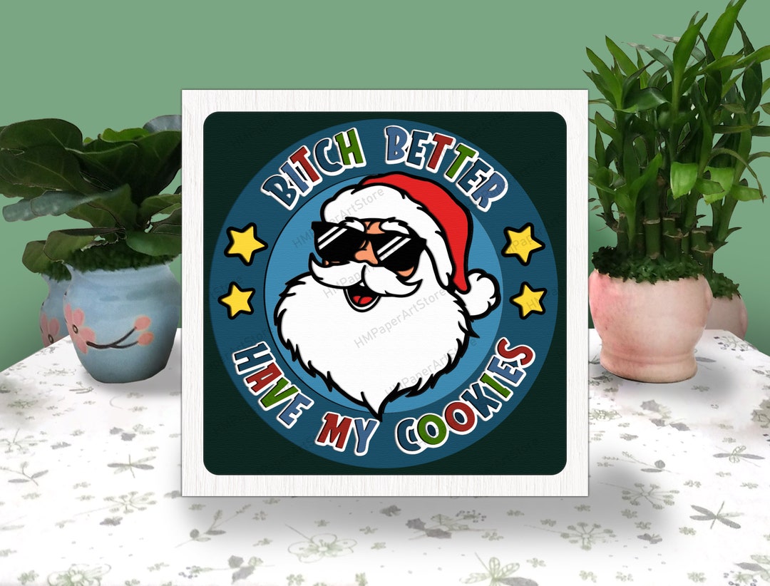 Santa Christmas 3D Box Paper Cut, Santa Christmas Light Box Svg, Santa ...