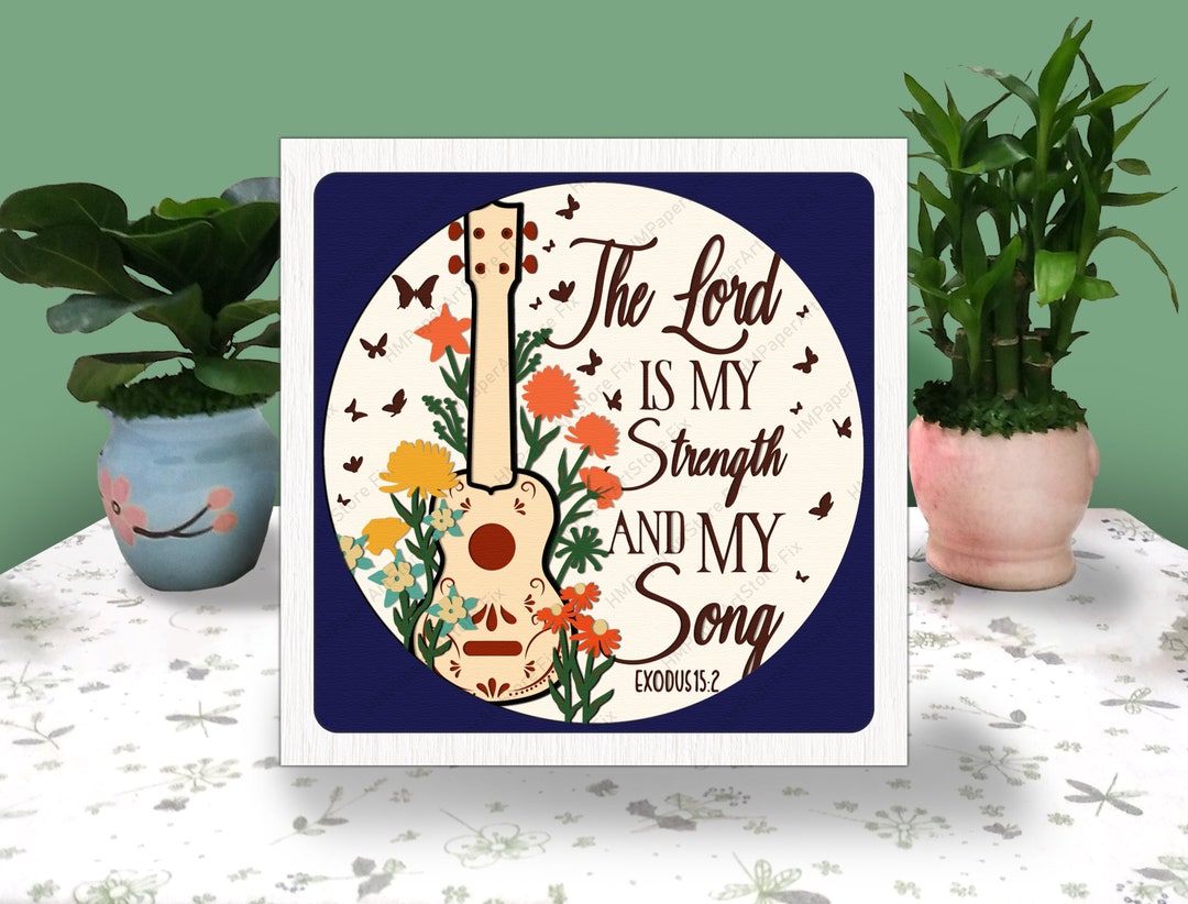 The Lord is My Strength and My Song 3D Box Christian Paper Cut Light ...