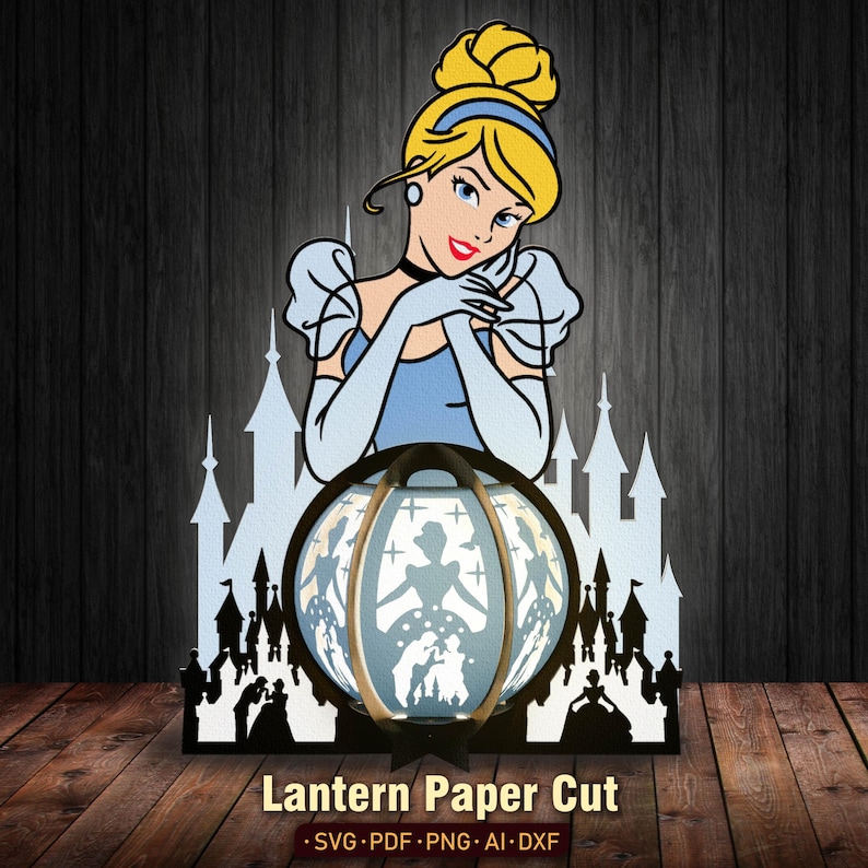 Princess Lantern Elegant Princess Lantern Paper Cut With Castle and ...