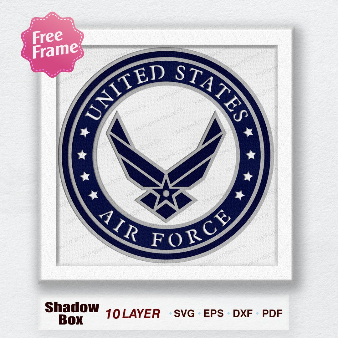 United States Air Force Shadow Box Svg, Air Force 3D Box,air Force ...