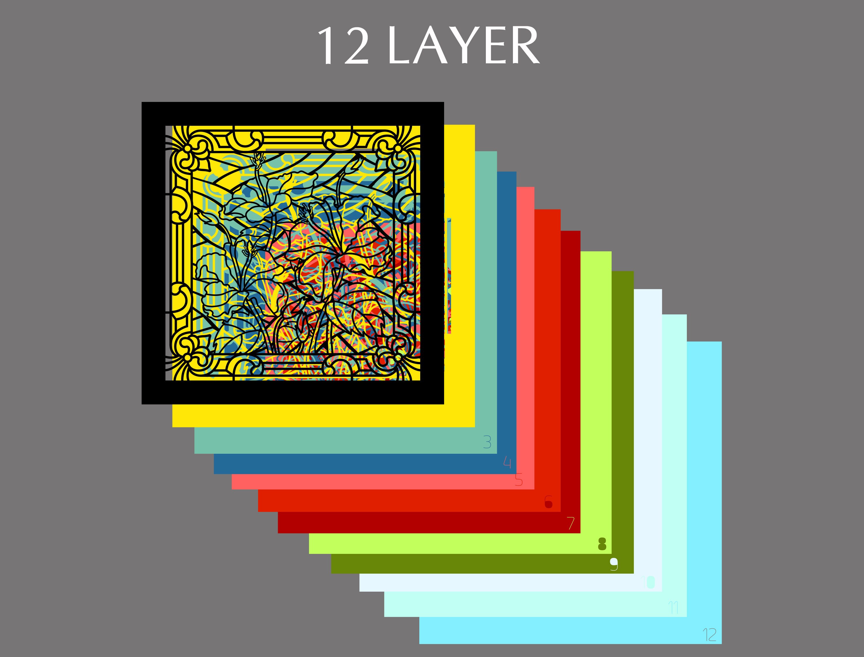 Stained Glass Hibiscus Shadow Box Svg, Stained Glass Hibiscus Light Box ...
