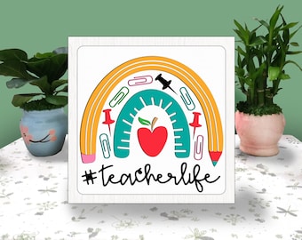 Teacher Love 3D Box Paper Cut Light Box Svg,teacher Life Shadow Box Svg ...