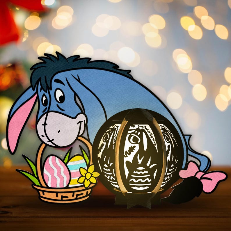 Easter Eeyore Lantern Digital File | Cartoon Character Lantern Easter ...