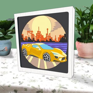 Sport Car 3D Box Race Car Paper Cut Shadow Box Super Car Cricut File ...