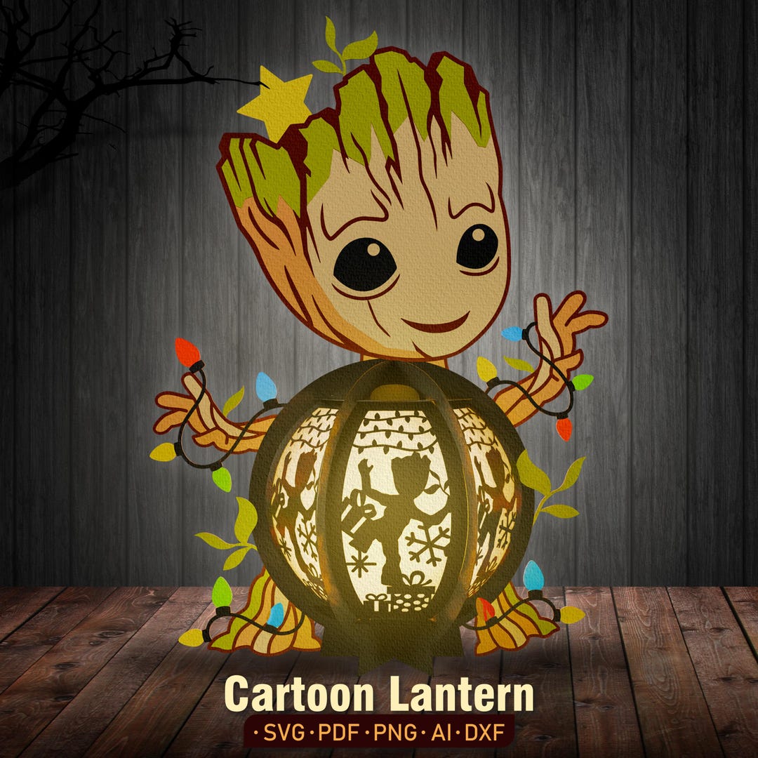 Groot Lantern Paper Cut File, Groot Shadow Box, Groot 3D Box, Groot ...