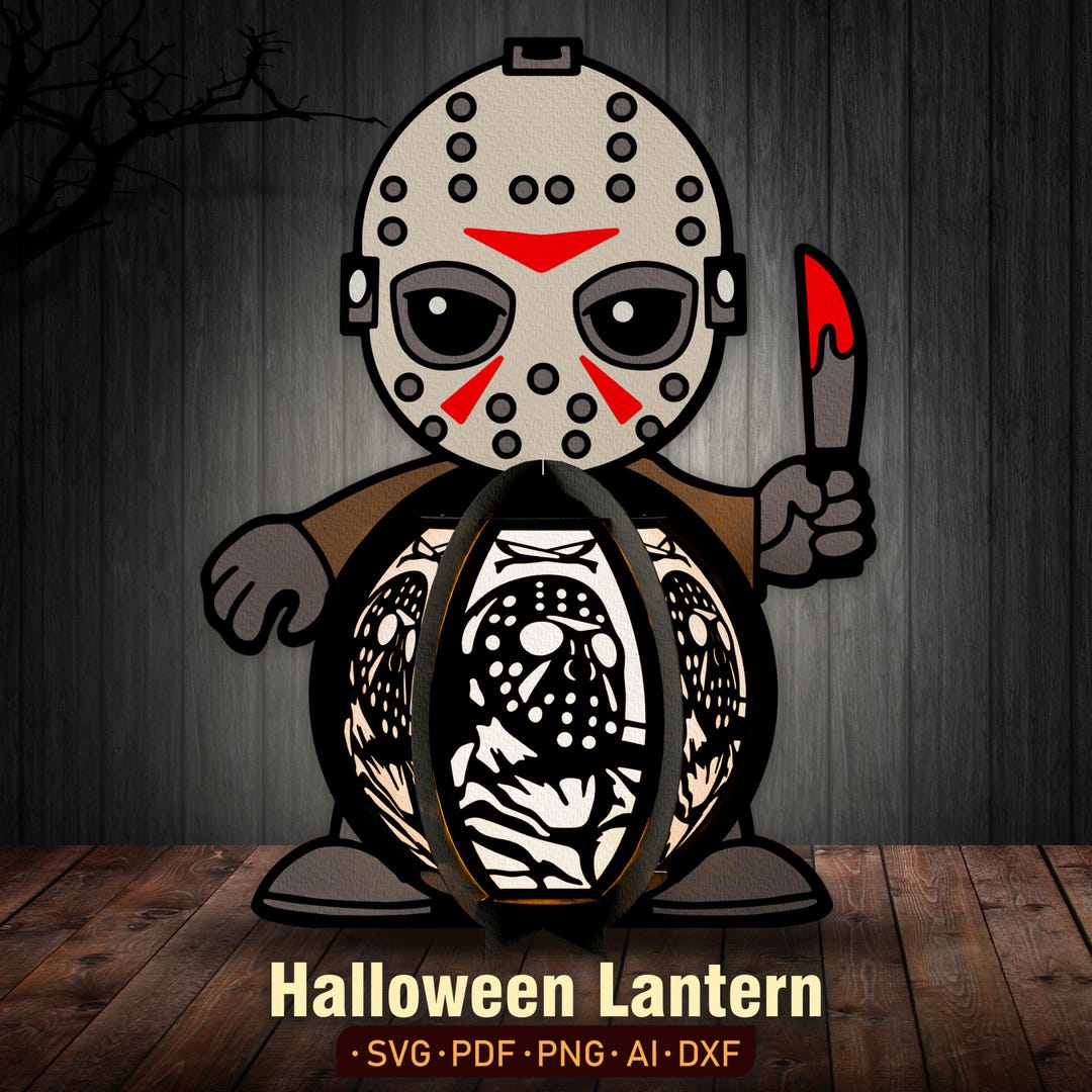 Horror Character Lantern SVG for Cricut, Horror Shadow Box, Horror ...