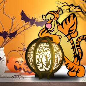 Tigger Cartoon Lantern Digital File,tigger Lampcandle,tigger Light Box ...