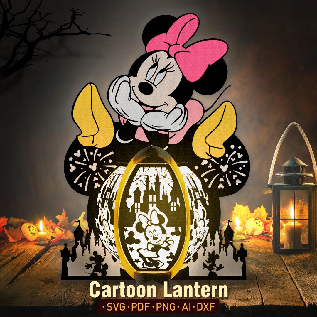 Mouse Shadow Box, Cartoon Lantern, Mouse Lantern SVG for Cricut ...