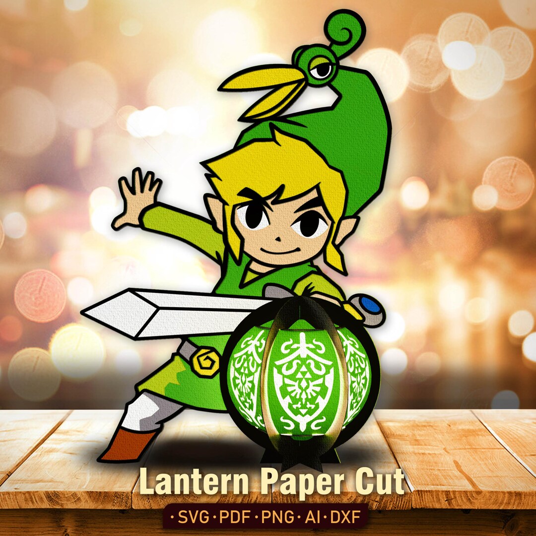 Legend of Zelda Link Lantern Paper Cut File | Legend of Zelda Link SVG ...