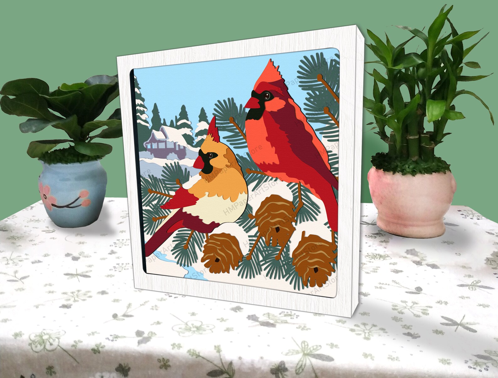 Cardinal Bird 3D Box, Cardinal Shadow Box Svg, for Cricut File ...
