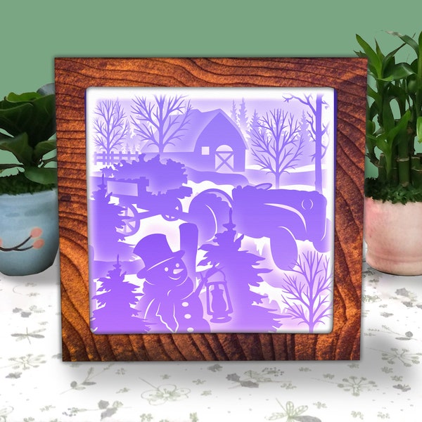 Tractor Cutting Shadow Box - Etsy