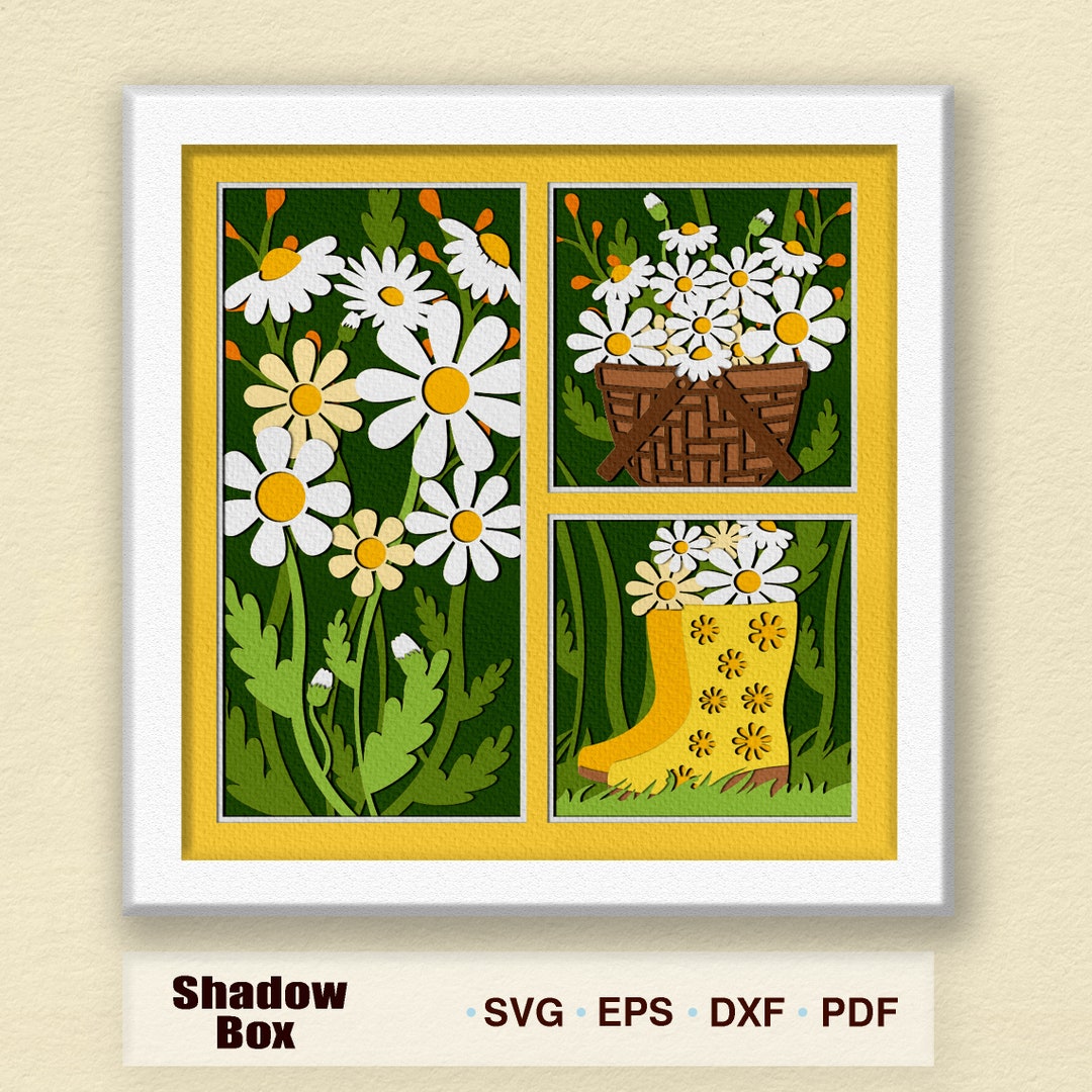 Daisy Spring Shadow Box Svg, Daisy Spring Light Box Svg, Daisy Spring ...