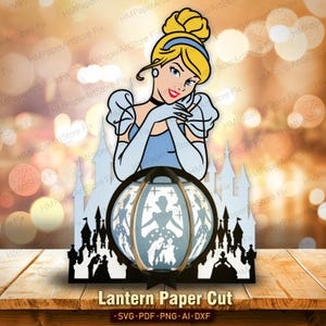 Bundle Princess Lantern Paper Cut File | Princess Lantern Cartoon ...