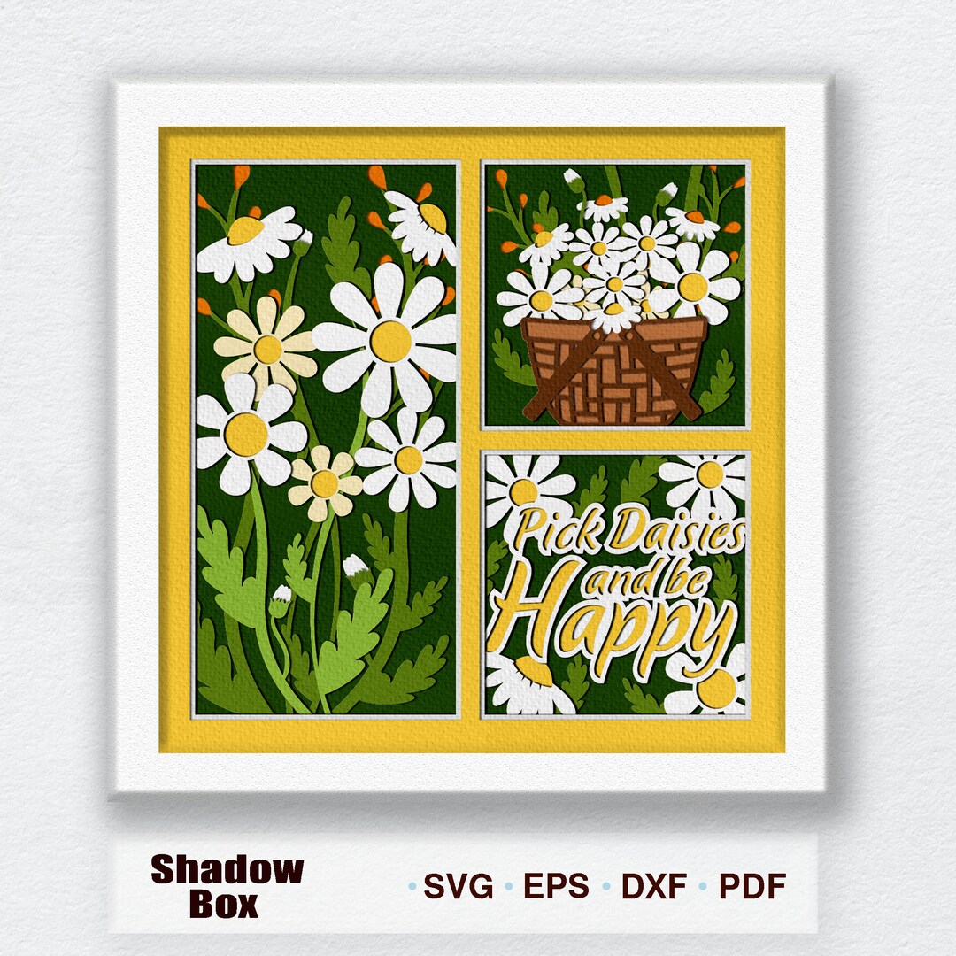 Daisy Flower Shadow Box Svg, Daisy Flower Light Box Svg, Daisy Flower ...