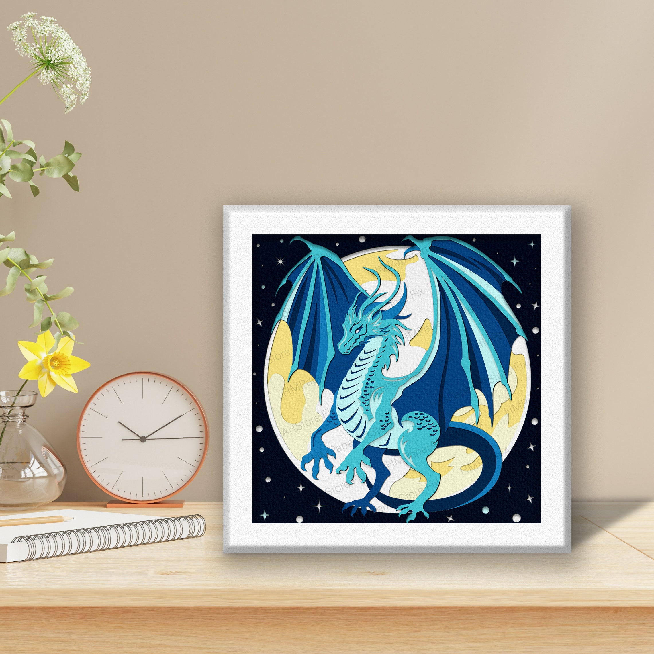 Dragon Shadow Box Svg, Dragon 3D Box, Dragon Light Box Svg ,for Cricut ...