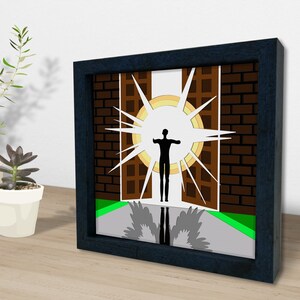 Light Man Shadow Box Svg Layered Svg Light Box Svg, Angel Man, Gift 3D ...