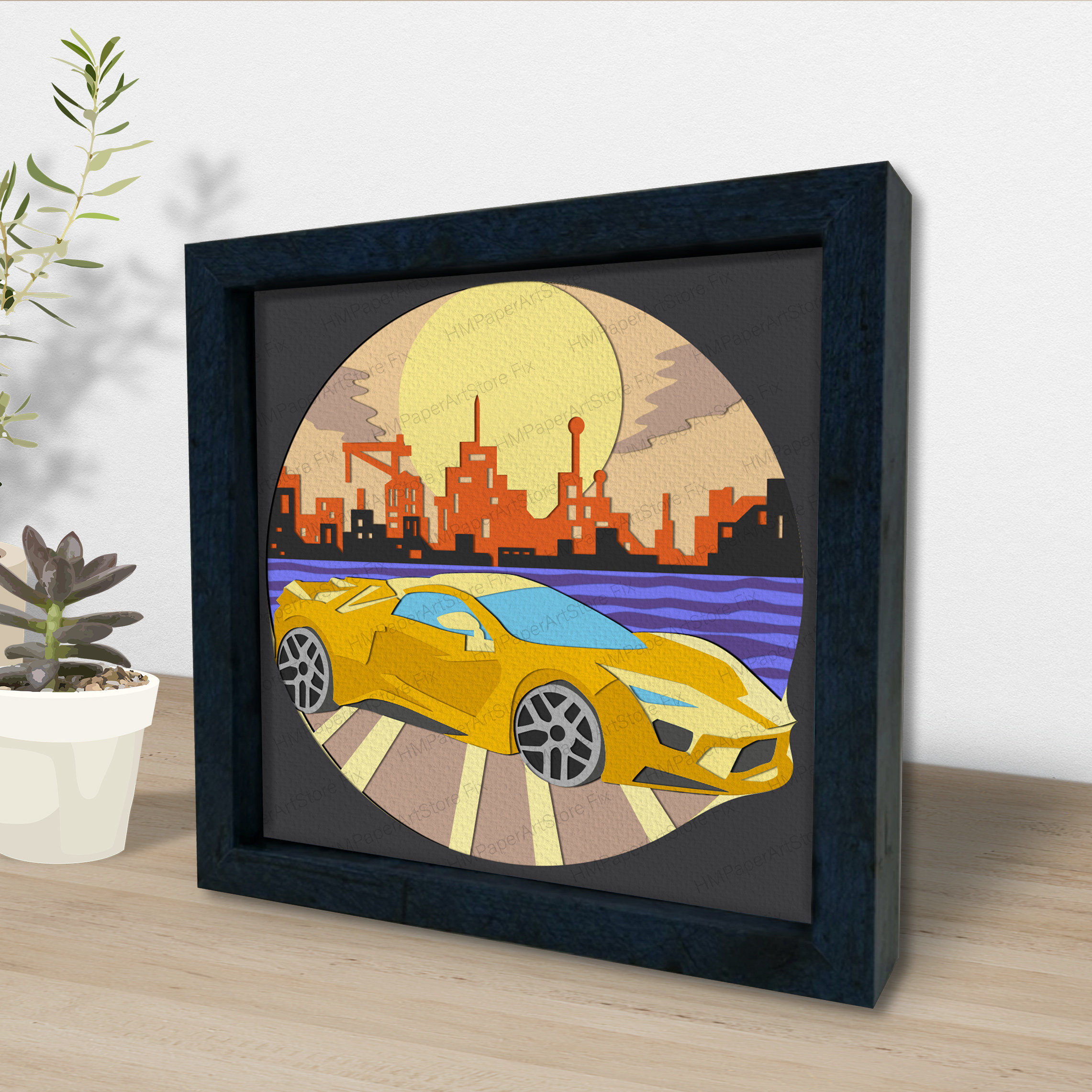 Sport Car 3D Box Race Car Paper Cut Shadow Box Super Car Cricut File ...