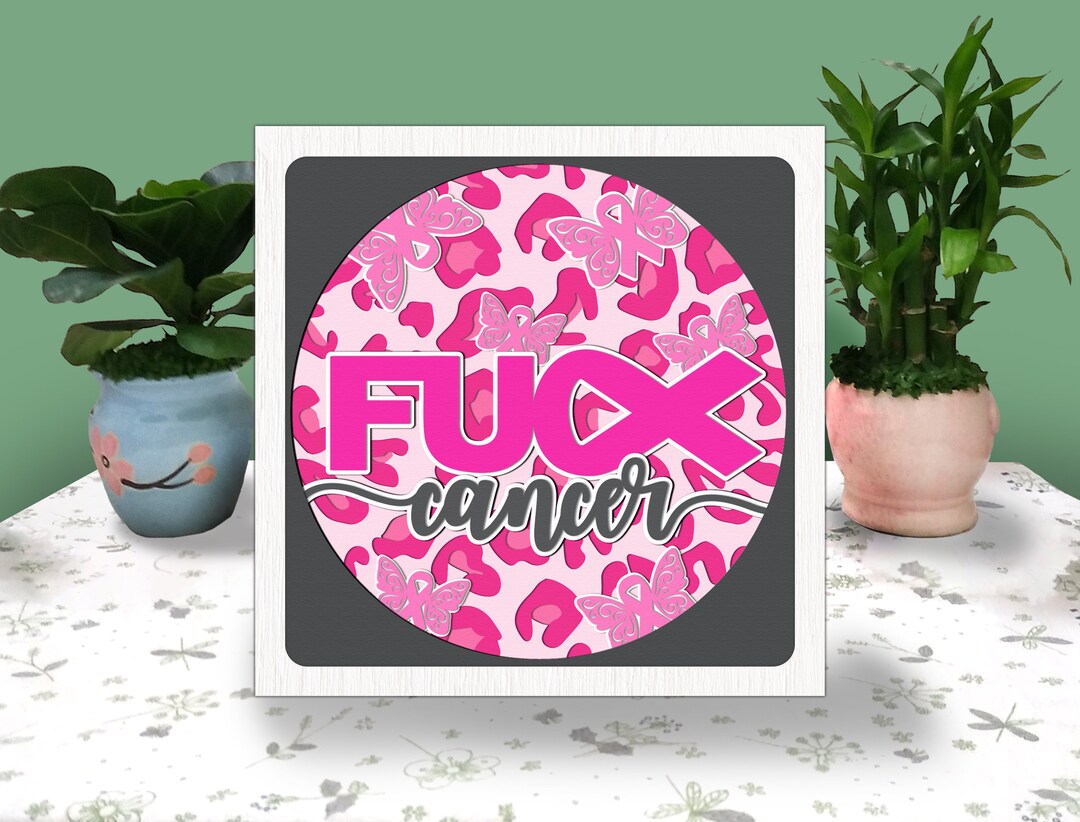 CANCER AWARENESS Leopard 3D Box Paper Cut Light Box Svg, Pink Ribbon ...