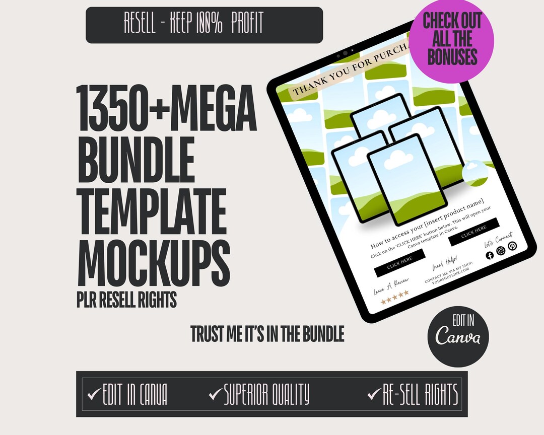 1350+ Editable Canva Mockup Templates | for Printables, Ebooks ...