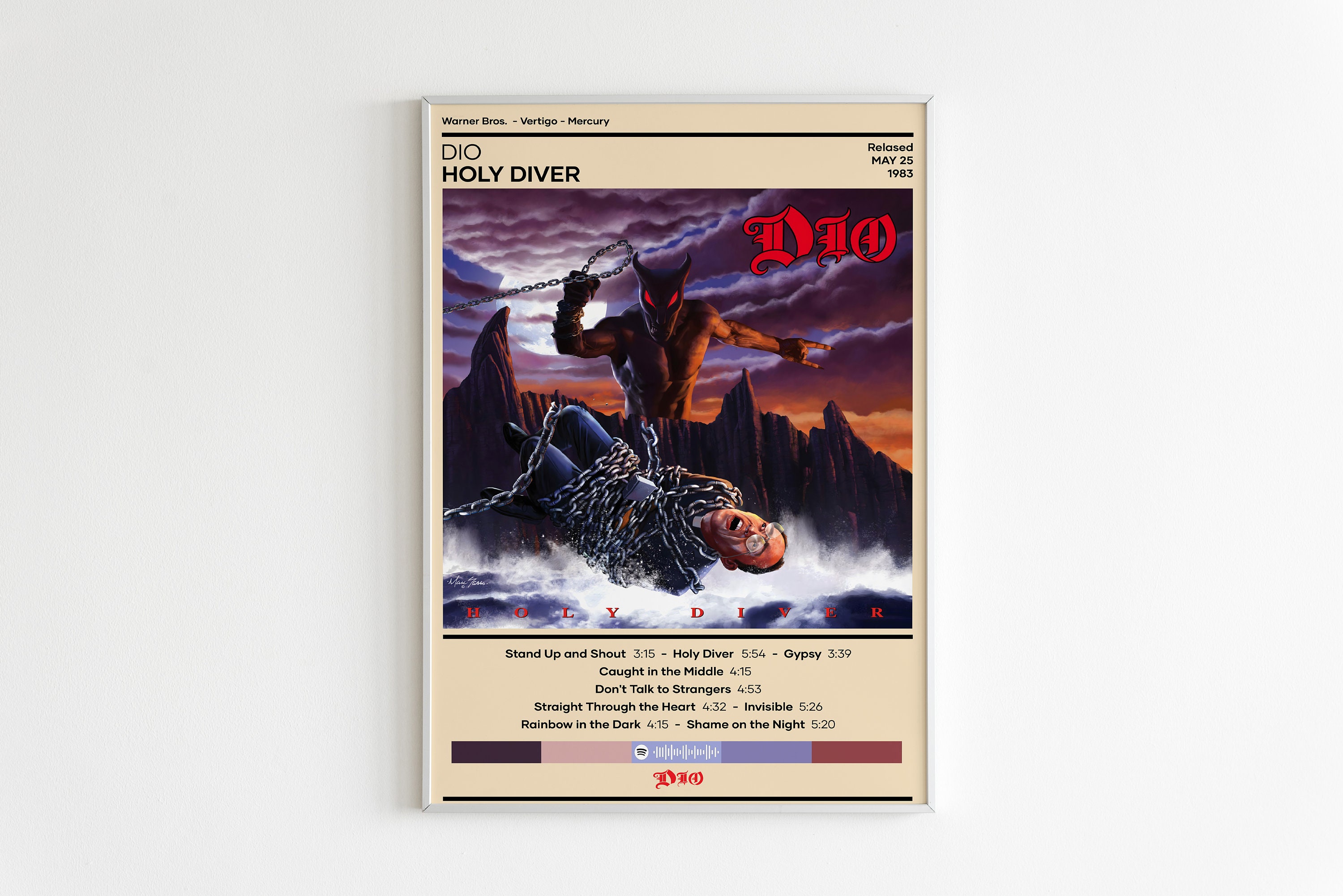 Dio Poster | Holy Diver Poster | Rock Music Poster | Album Cover Poster ...