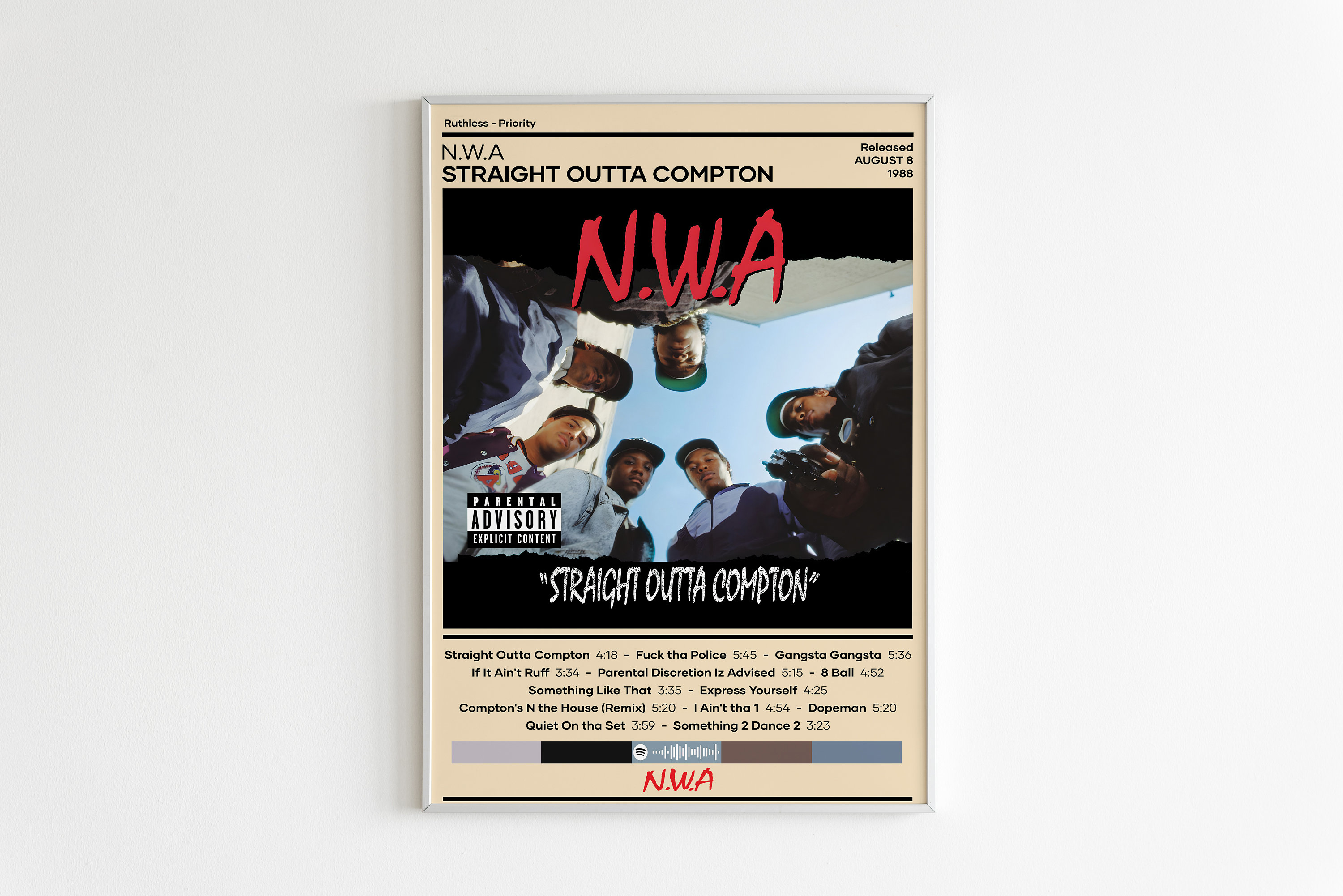 N.W.A Poster | Straight Outta Compton Poster | Music Poster | Album ...