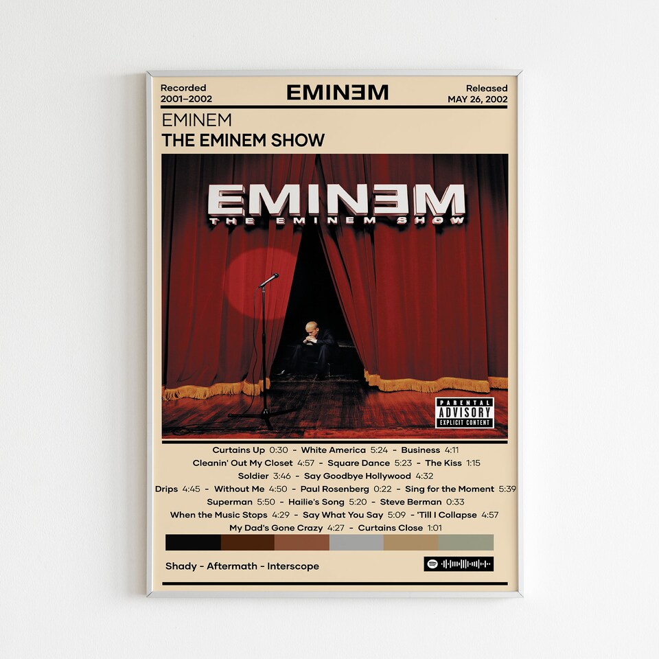 Eminem Poster | The Eminem Show Poster | Music Poster | Album Cover ...