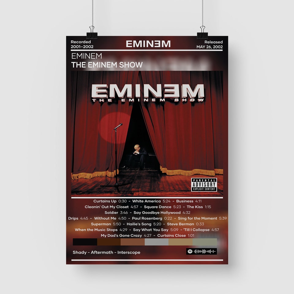 Eminem Poster | The Eminem Show Poster | Music Poster | Album Cover ...