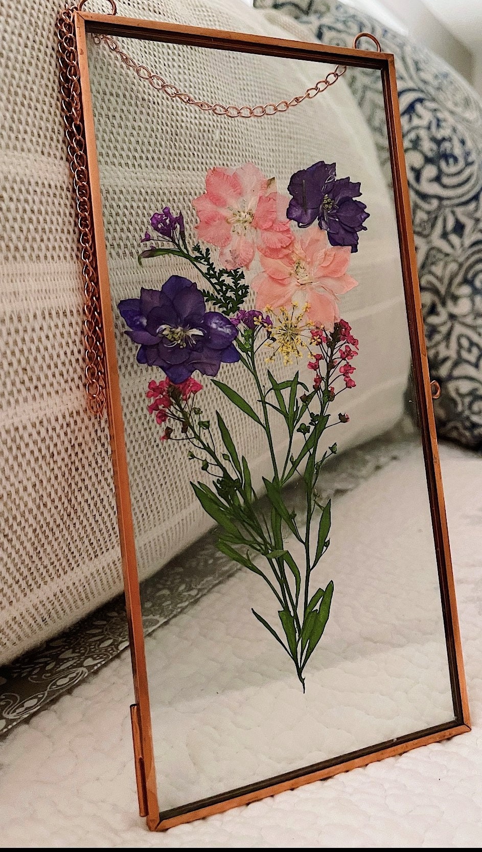 Glass Floating Frame With Pressed Spring Flowers - Etsy