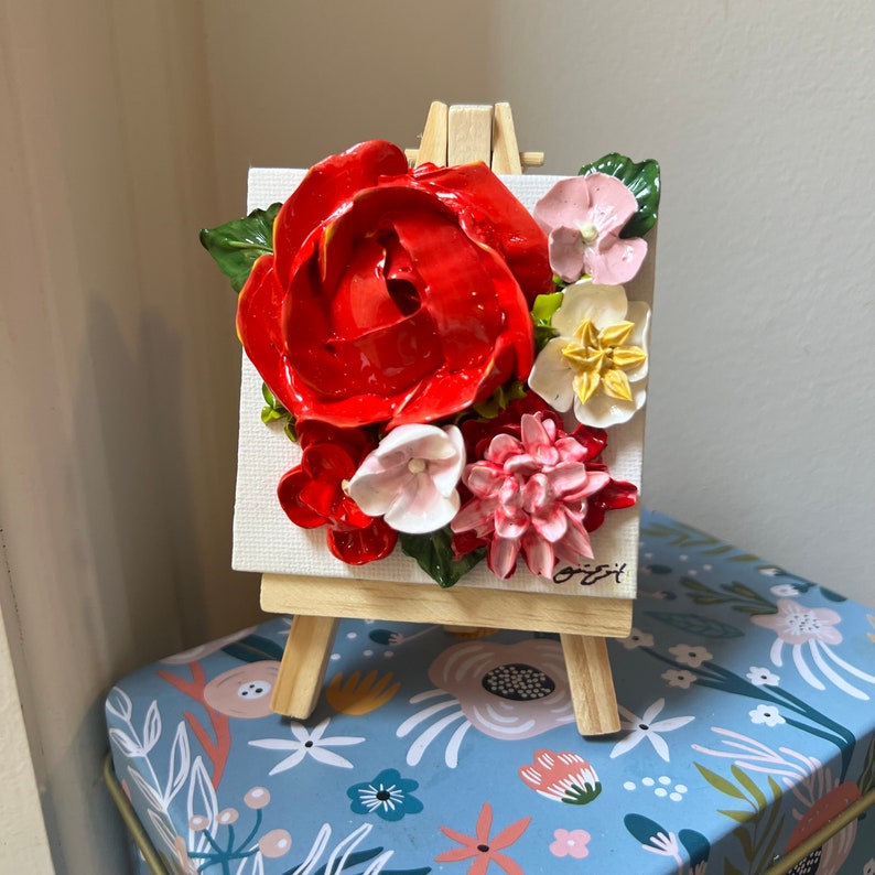 Rosalina - 3” Mini 3D Paint Flowers With Easel - Acrylic Flower ...