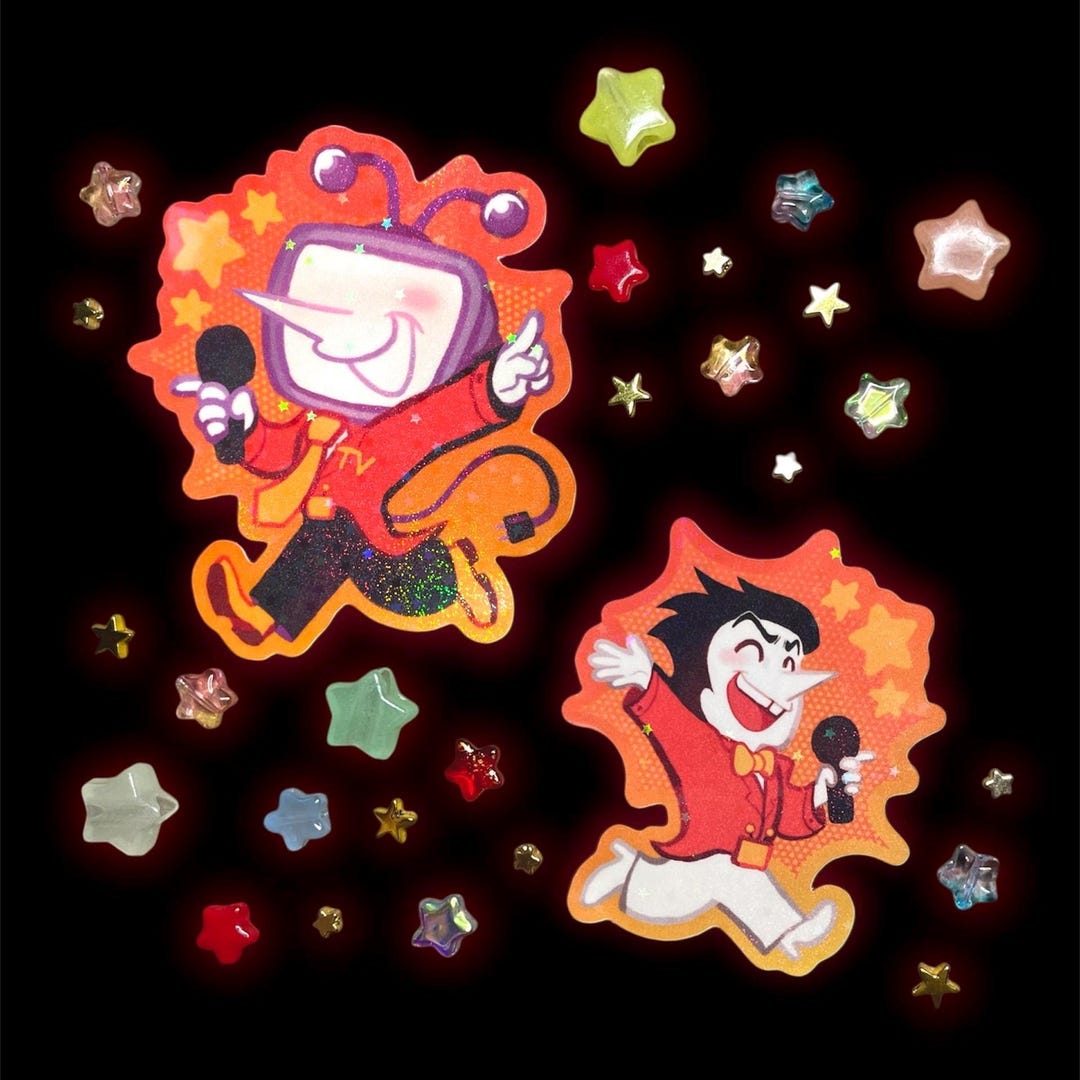 Big Shot Holographic Stickers! (tenna & Spamton) - Etsy