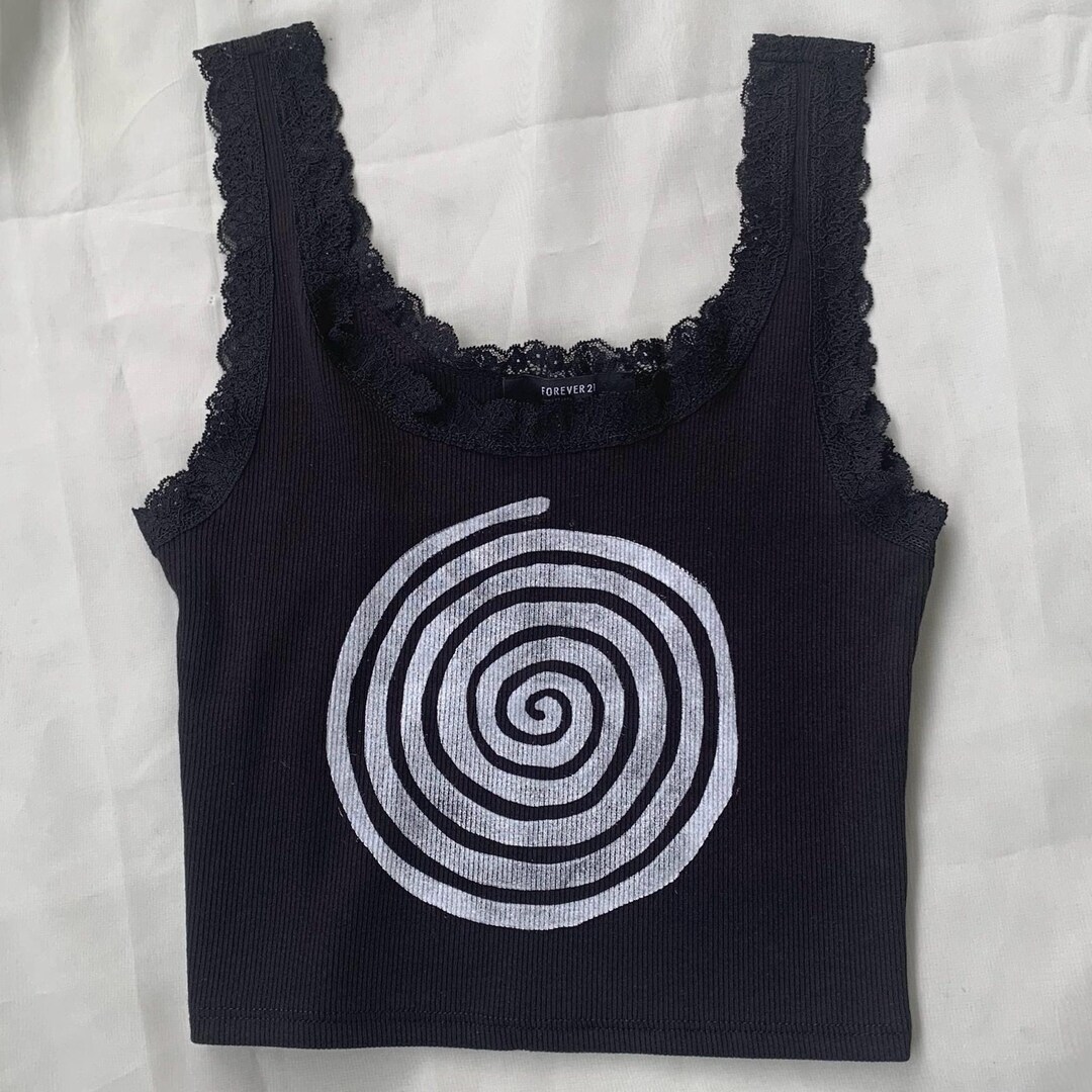 Hand-printed Linocut Spiral Tank - Etsy