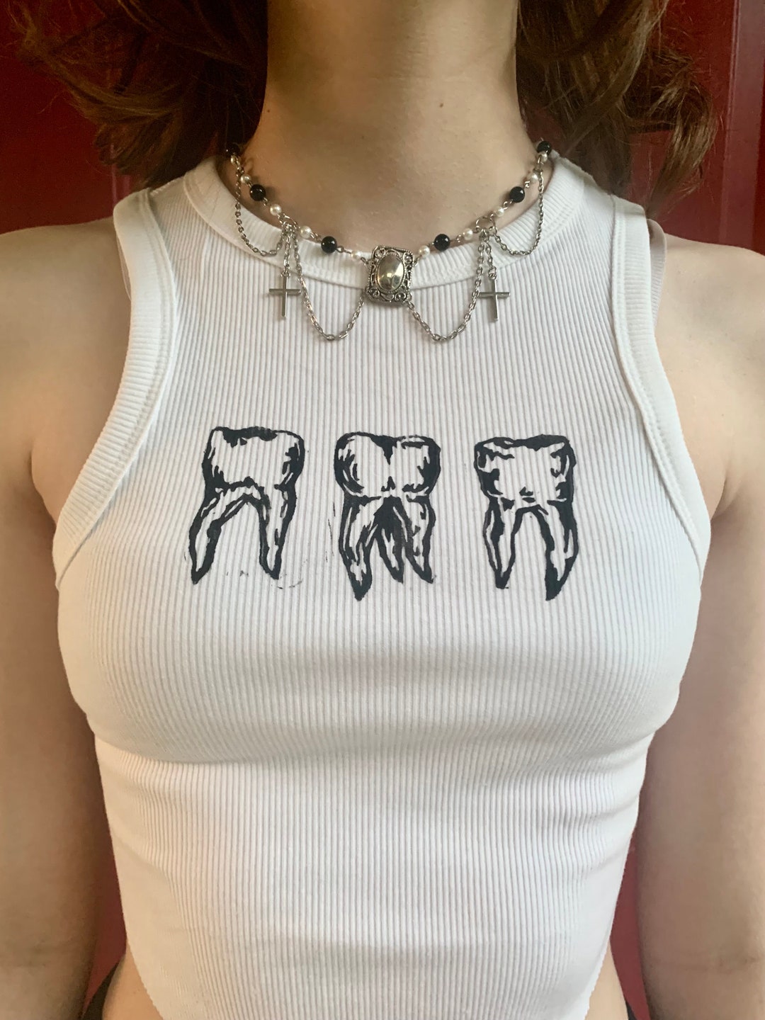 Hand-printed Linocut Teef Tank - Etsy