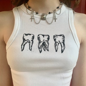 Hand-printed Linocut Teef Tank - Etsy
