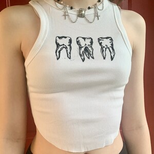 Hand-printed Linocut Teef Tank - Etsy