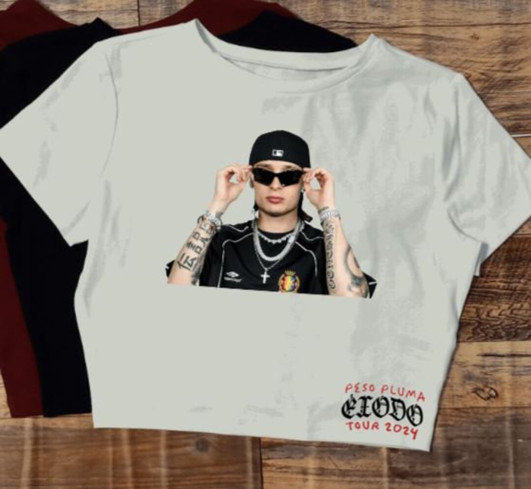 Peso Pluma Crop Top Shirt | Peso Pluma Exodo Tour Concert Crop Top ...