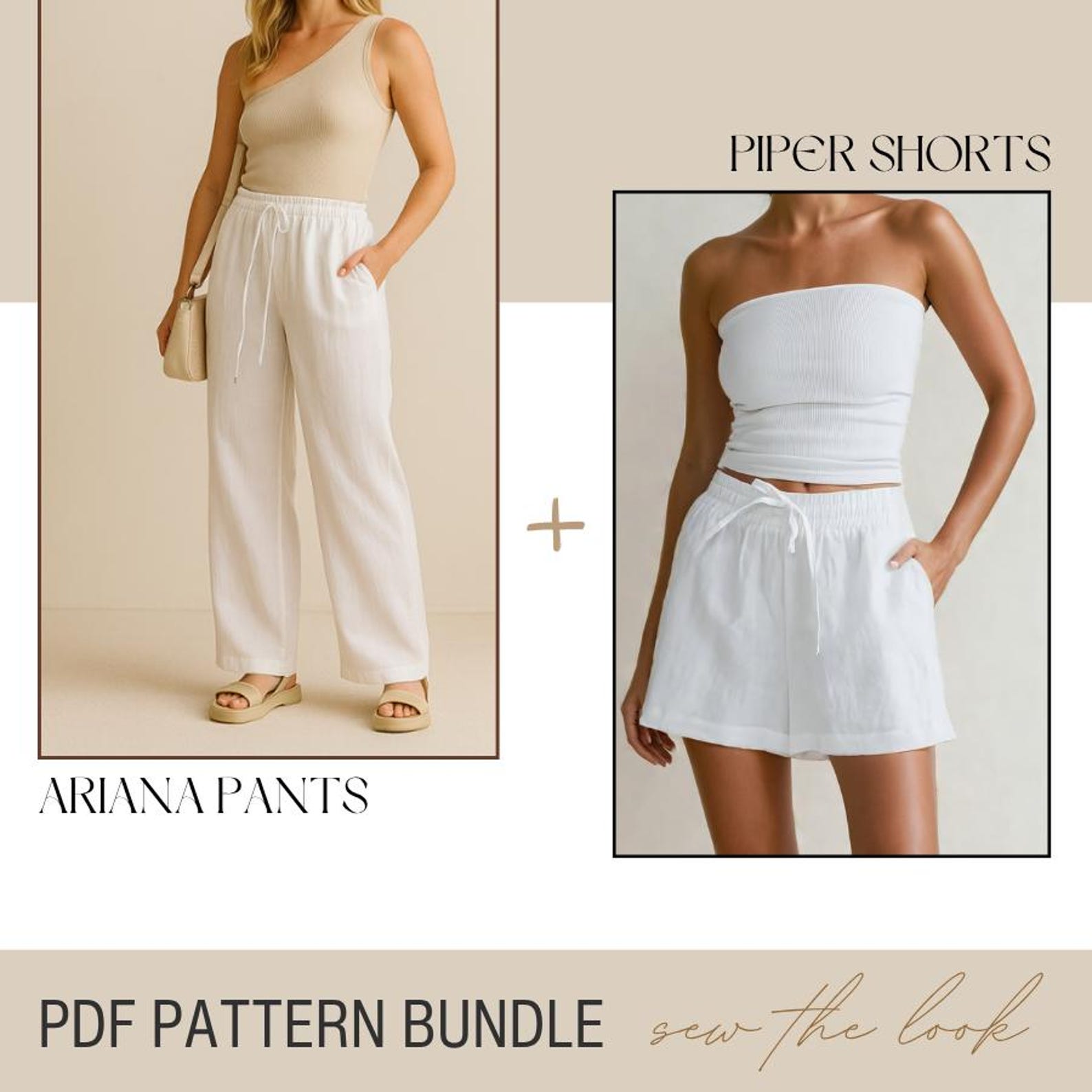 Pants Sewing Pattern PDF, Sewing Pattern Bundle, Easy Sewing Pattern ...