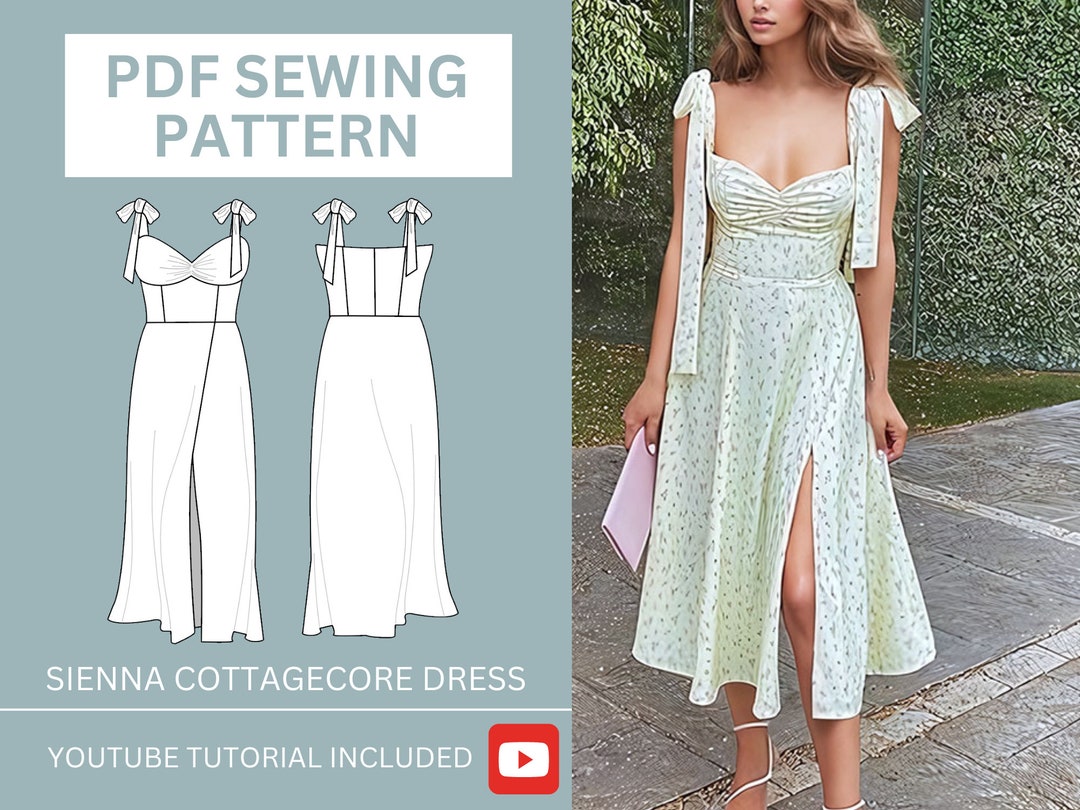 Cottagecore Dress Pattern, Milkmaid Dress Sewing Pattern, Linen Dress ...