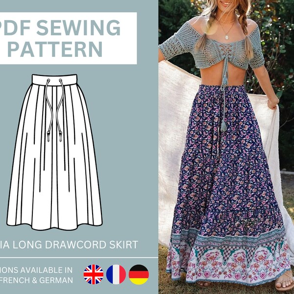 Long Skirt Pattern - Etsy