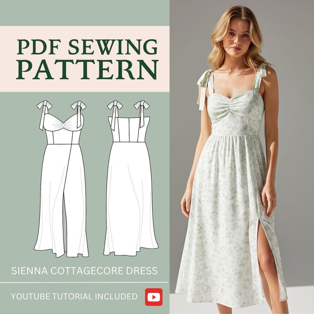 Cottagecore Dress Pattern, Milkmaid Dress Sewing Pattern, Linen Dress ...