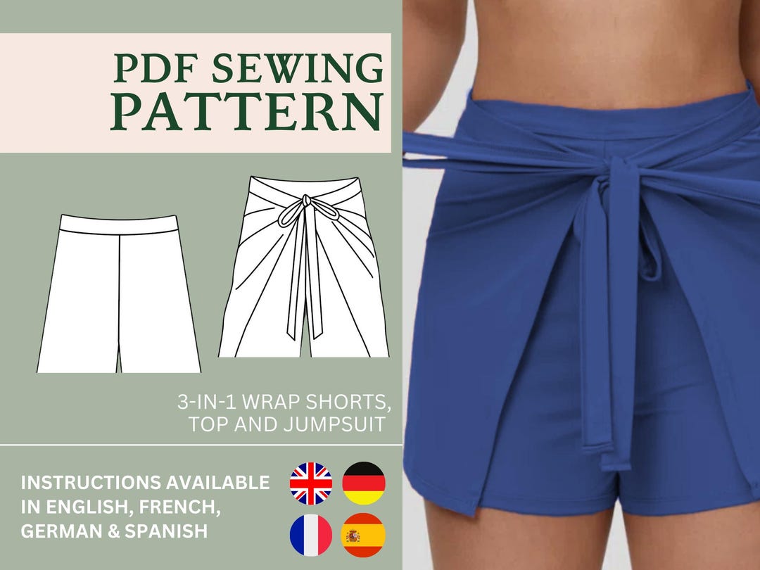 Easy Shorts Pattern PDF – Elastic Shorts PDF, Shorts Beginner, Plus ...