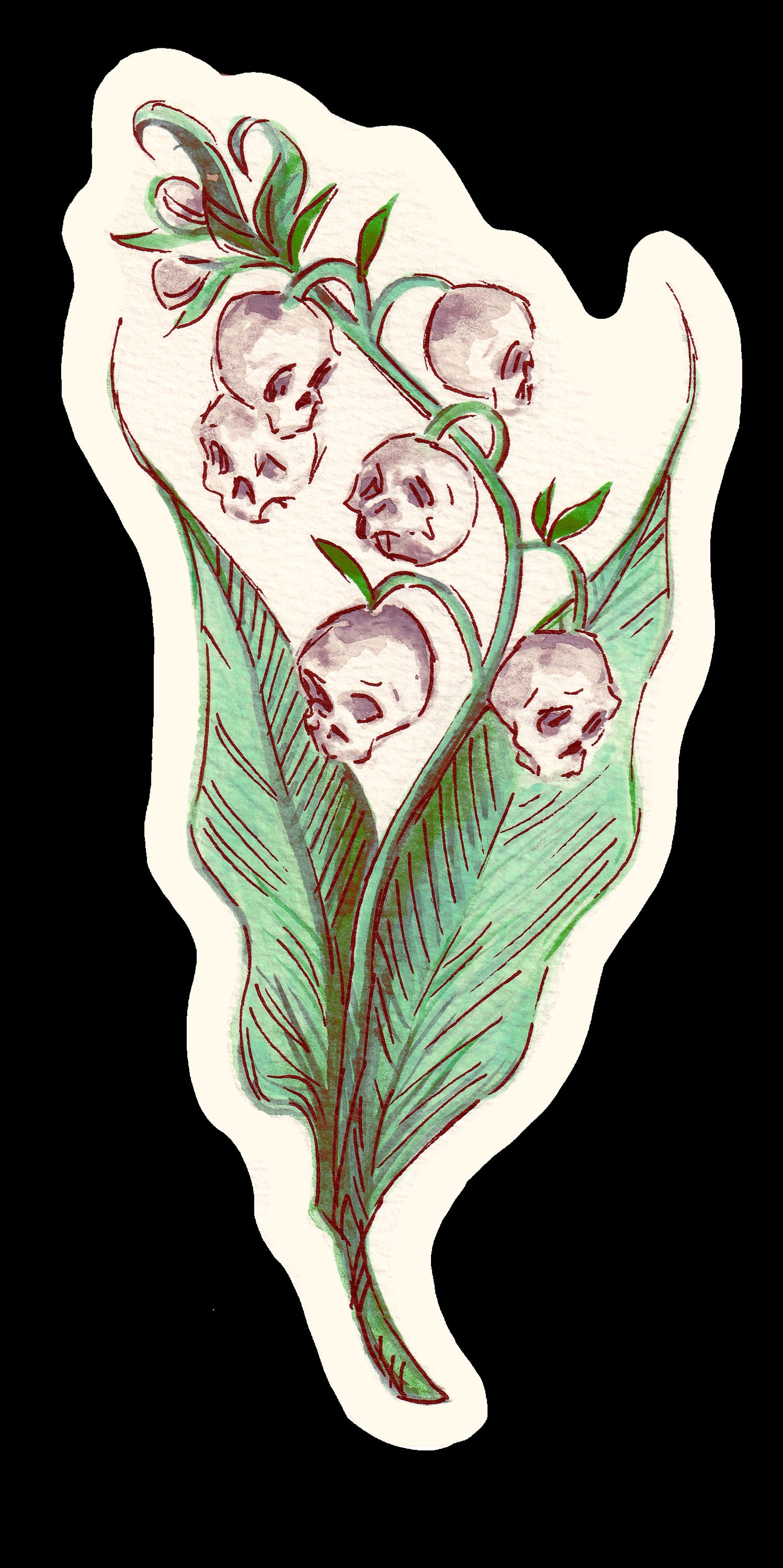 Flower Skull Sticker - Etsy